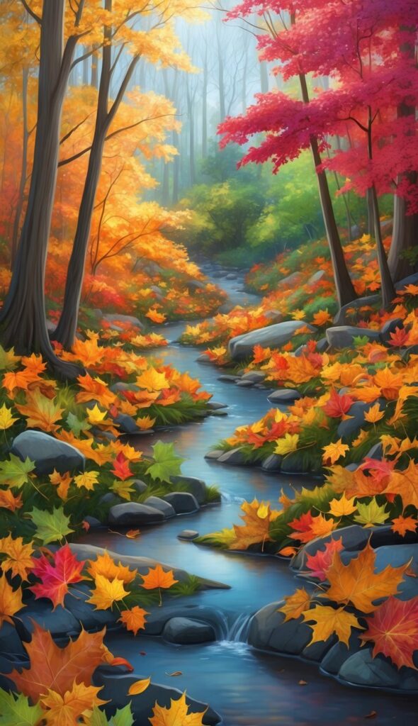 50+ Fall Foliage Backgrounds, Phone Wallpapers, Patterns, Illustrations ...