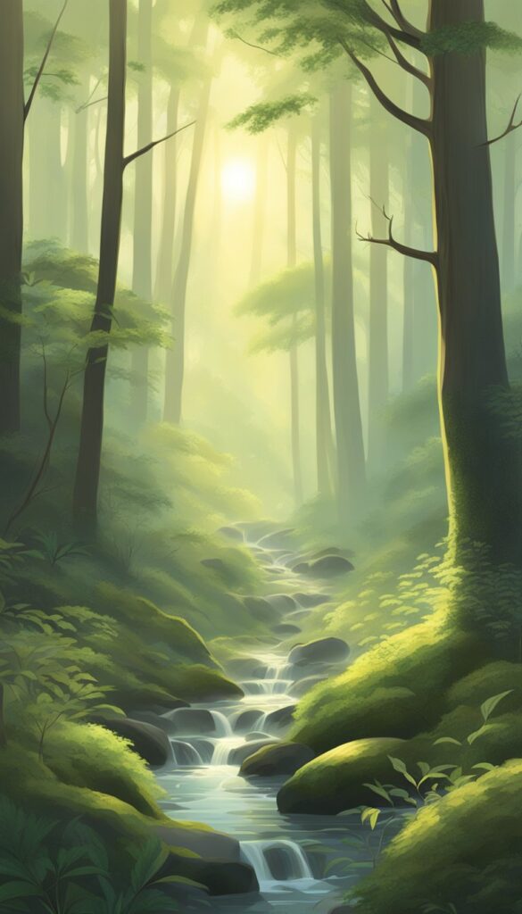 60+ Misty Forest Illustration Backgrounds (Free Download) - Trails and Freedom