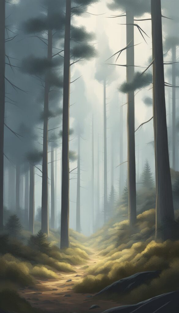 60+ Misty Forest Illustration Backgrounds (Free Download) - Trails and ...
