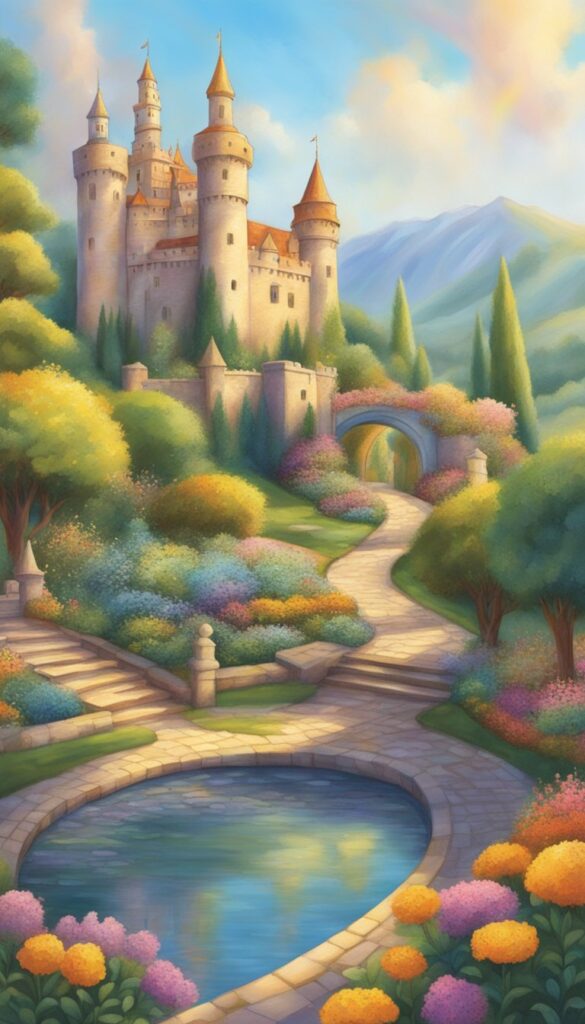 50+ Castle Garden Background Illustrations (Free Download) - Trails and ...