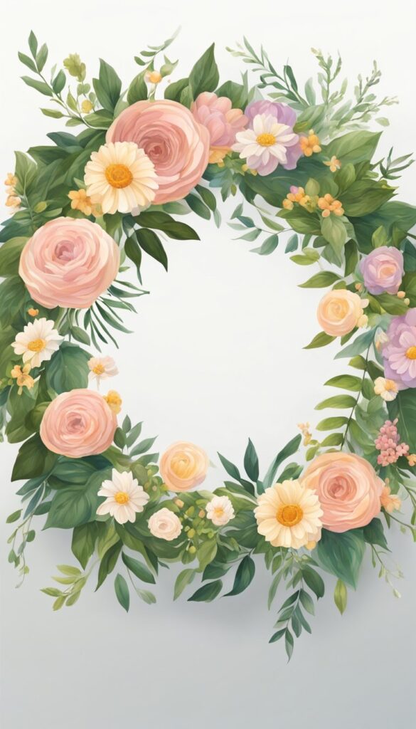 50+ Wedding Wreath Ideas, Backgrounds, Illustrations (Free Download ...