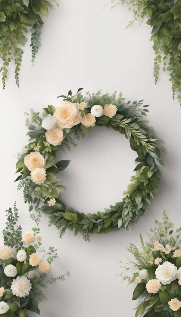 50+ Wedding Wreath Ideas, Backgrounds, Illustrations (Free Download ...
