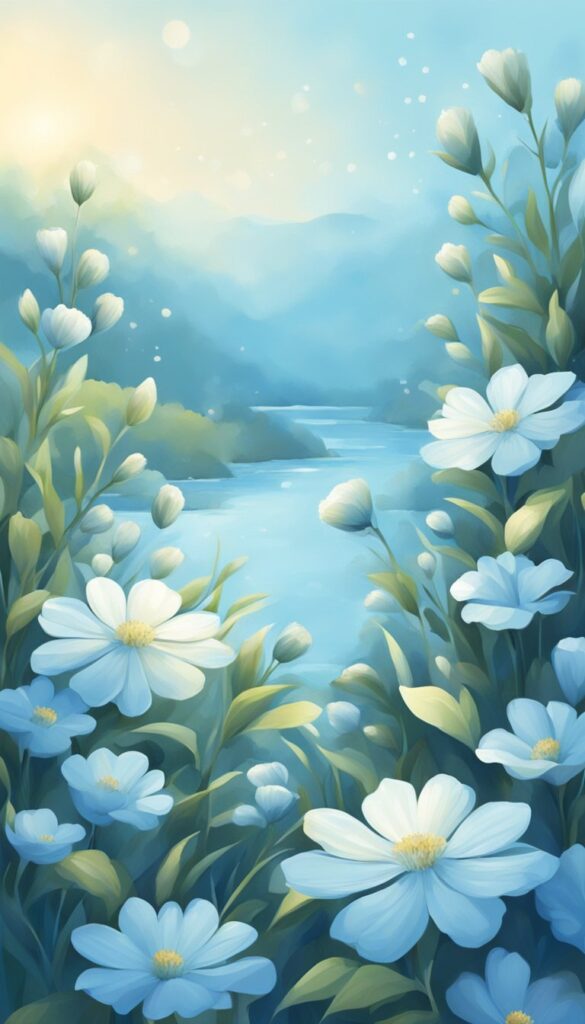 60+ Blue Flowers Illustration Backgrounds (Free Download) - Trails and ...