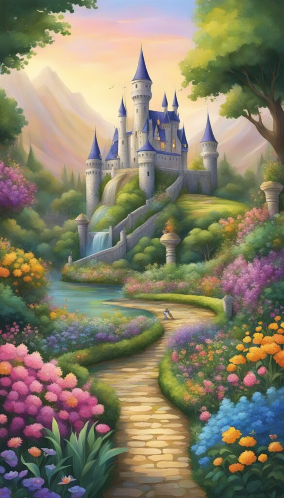 50+ Castle Garden Background Illustrations (Free Download) - Trails and ...