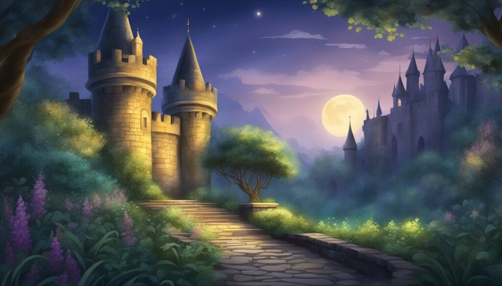 50+ Castle Garden Background Illustrations (Free Download) - Trails and ...