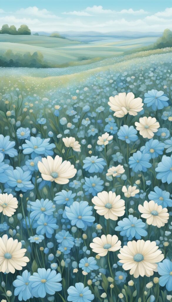 60+ Blue Flowers Illustration Backgrounds (Free Download) - Trails and ...