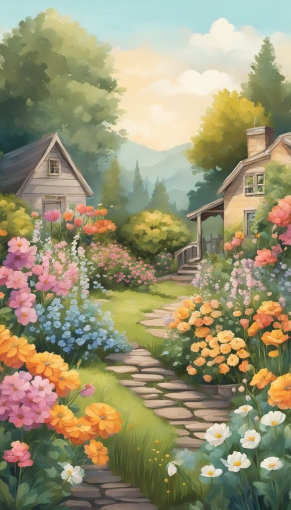 50+ Flower Garden Aesthetic Backgrounds, Ideas, Illustrations (Free ...