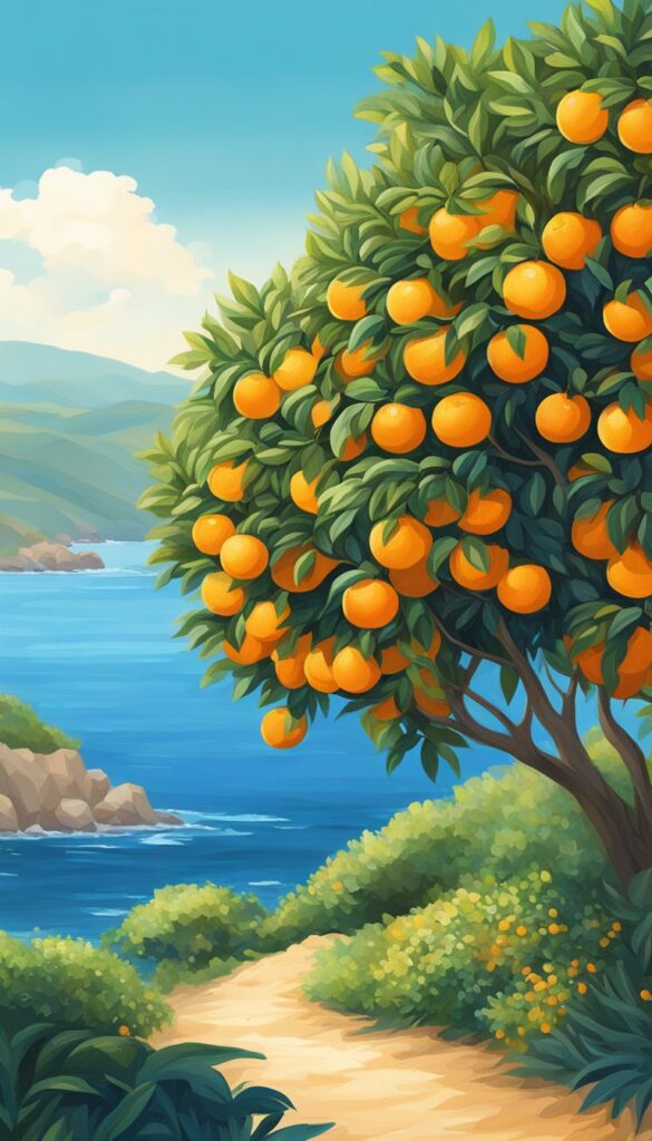 Postwallpaper Orange Tree