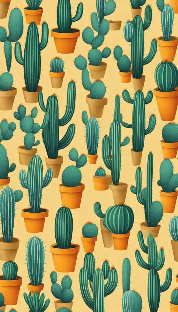 80+ Cute Cactus Illustration Backgrounds, Wallpapers, Patterns (Free ...