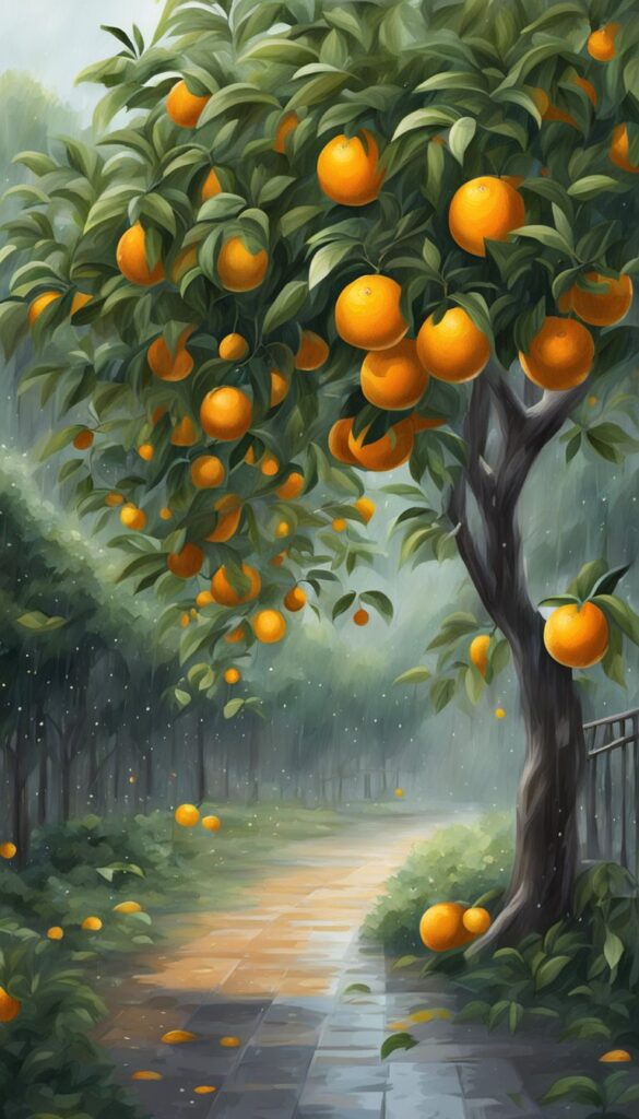 50+ Orange Fruit Tree Garden Illustration Backgrounds (Free, High-Res ...