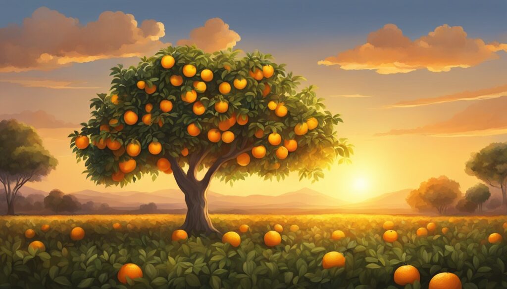 50+ Orange Fruit Tree Garden Illustration Backgrounds (Free, High-Res ...