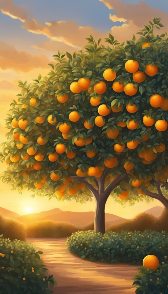 50+ Orange Fruit Tree Garden Illustration Backgrounds (Free, High-Res ...