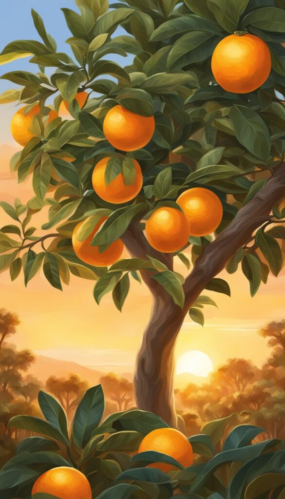 50+ Orange Fruit Tree Garden Illustration Backgrounds (Free, High-Res ...