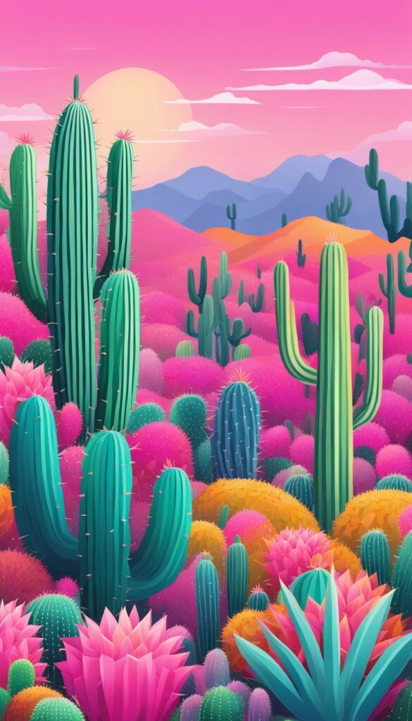 80+ Cute Cactus Illustration Backgrounds, Wallpapers, Patterns (Free ...