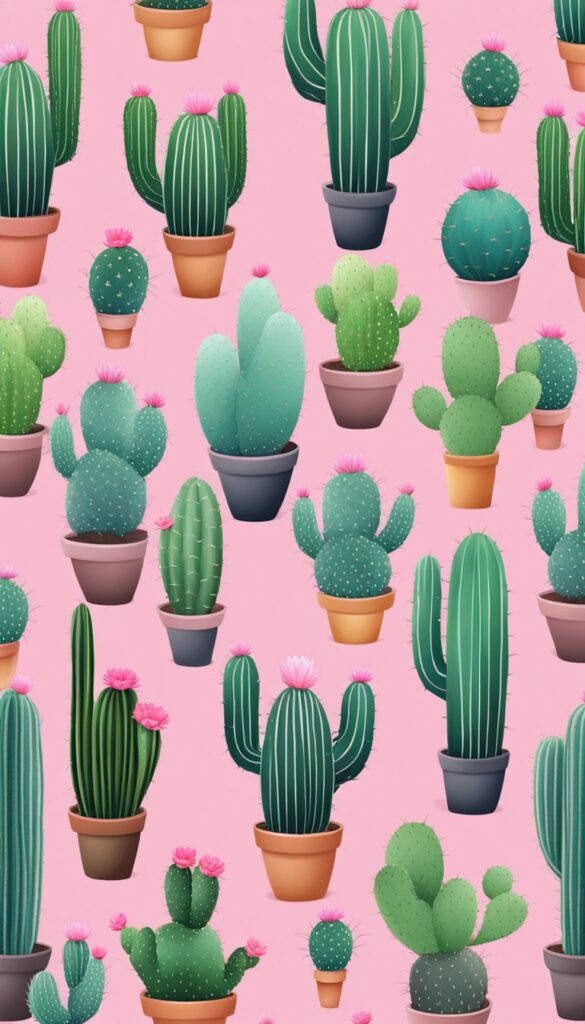 80+ Cute Cactus Illustration Backgrounds, Wallpapers, Patterns (Free ...