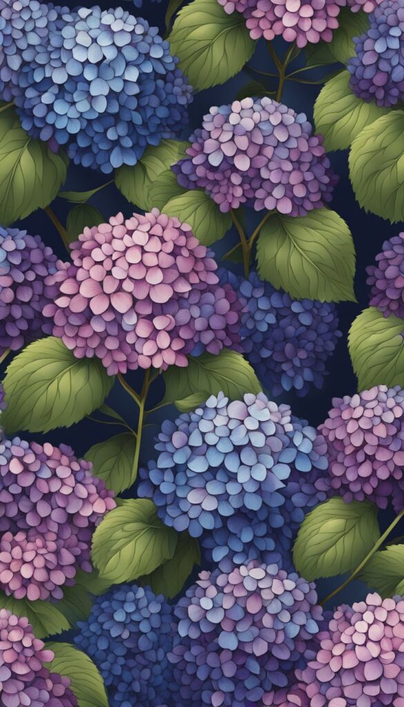 50+ Hydrangea Flower Pattern Background Illustrations (Free Download ...