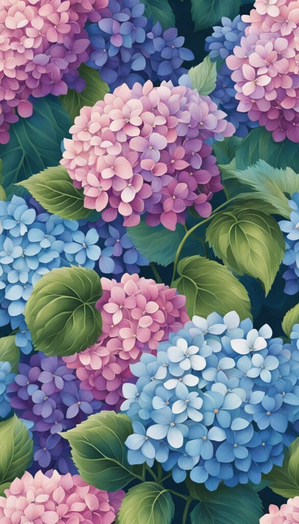 50+ Hydrangea Flower Pattern Background Illustrations (Free Download ...