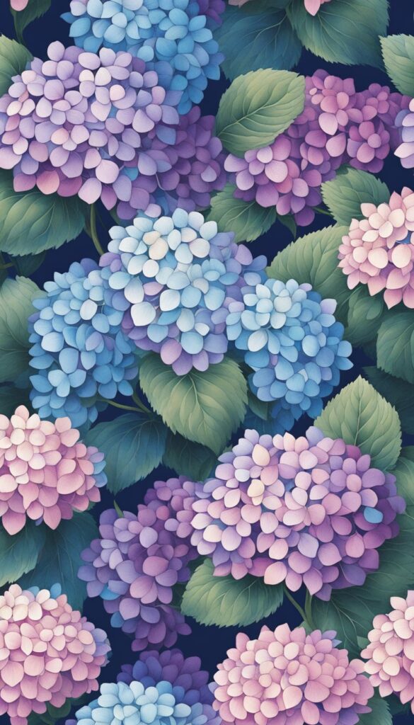 50+ Hydrangea Flower Pattern Background Illustrations (Free Download ...