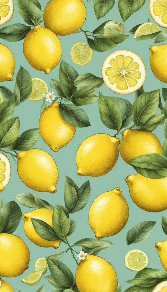 40+ Lemon Pattern Background Illustrations (Free Download) - Trails and ...