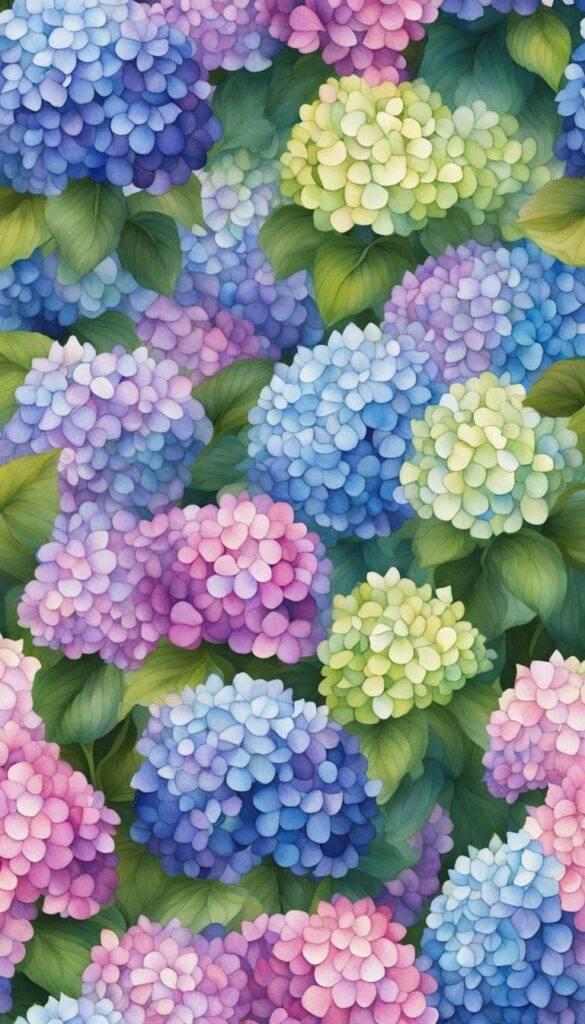 50+ Hydrangea Flower Pattern Background Illustrations (Free Download ...