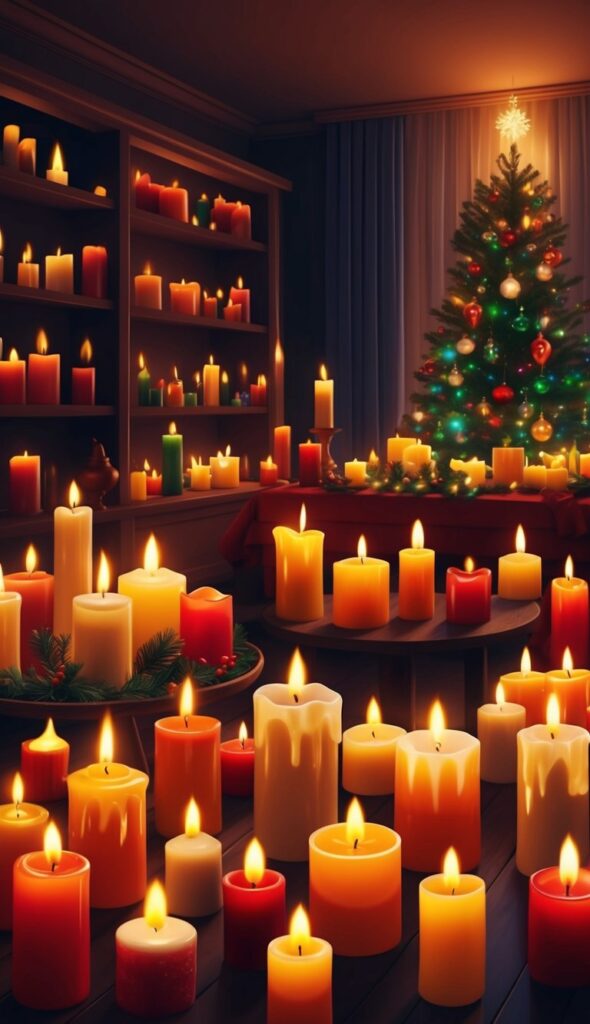40+ Christmas Candles Decorations, Ideas, Illustrations for Inspiration ...