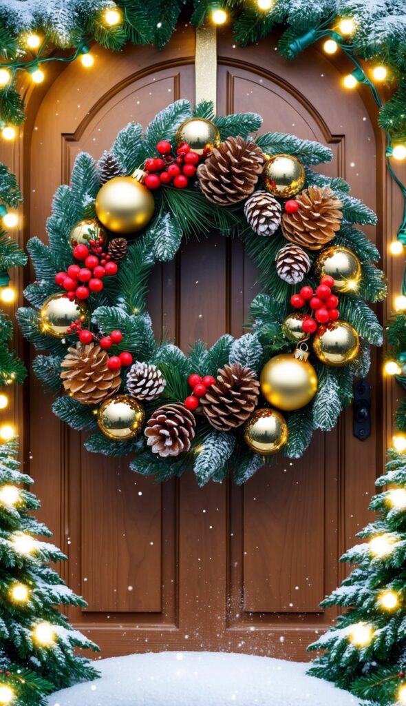 40+ Christmas Door Wreath Ideas and Illustrations to Inspire Your Decorations - Trails and Freedom