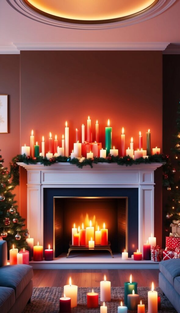 40+ Christmas Candles Decorations, Ideas, Illustrations for Inspiration ...