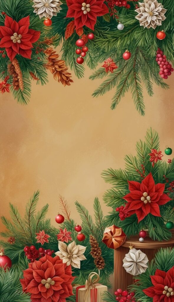35+ Christmas Flowers Backgrounds, Wallpapers, Illustrations for ...